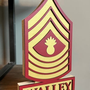 USMC Marine Corp Enlisted Rank Standing Name Plate - Military Promotion ...