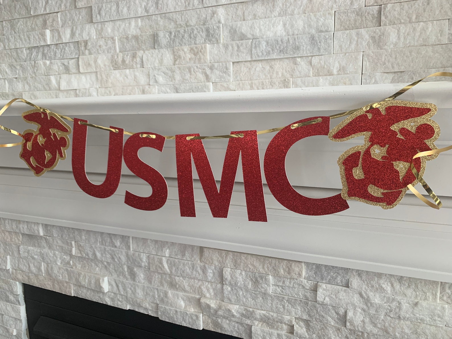 USMC Banner With Cutout Lettering NO SHED! - Etsy