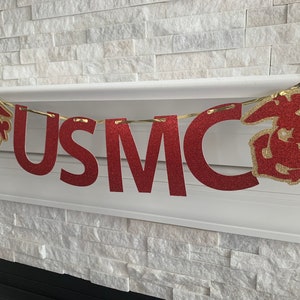 USMC Banner With Cutout Lettering - Etsy