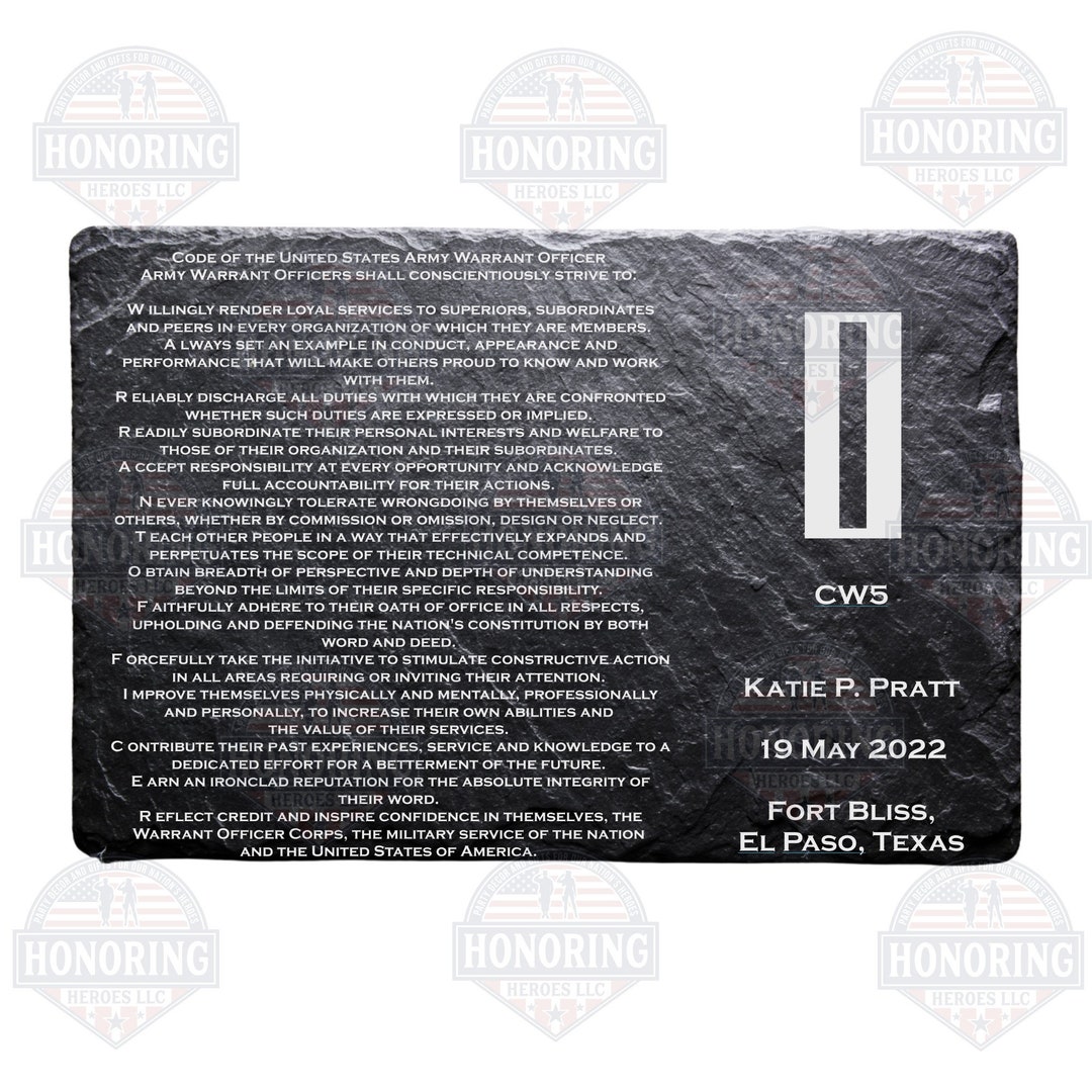 ARMY Personalized Warrant Officer Creed Engraved Slate Plate - Etsy