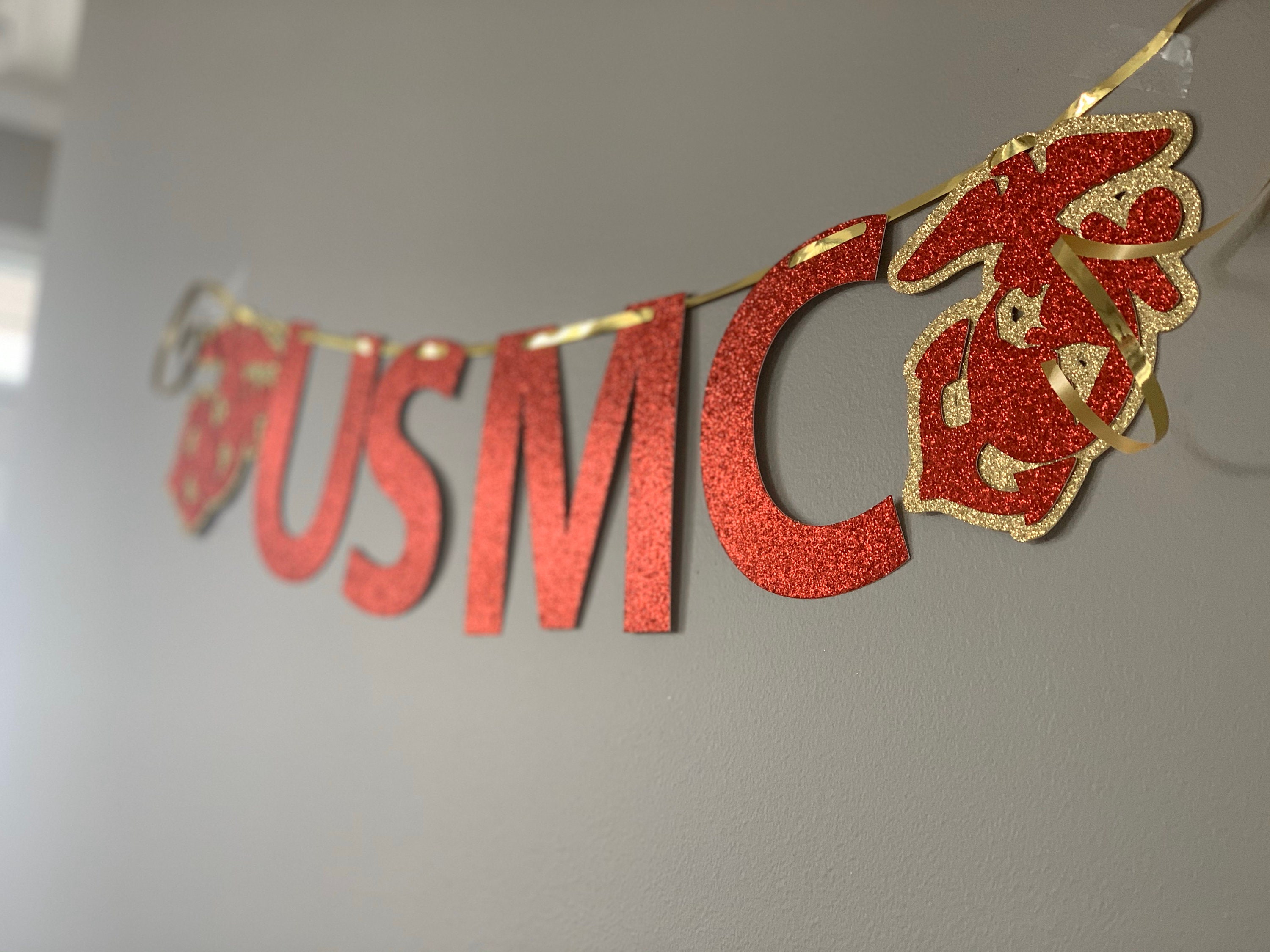 USMC Banner With Cutout Lettering - Etsy