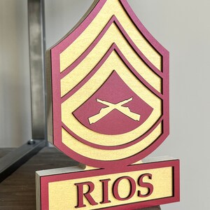 USMC Marine Corp Enlisted Rank Standing Name Plate - Military Promotion ...
