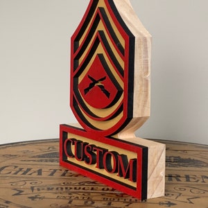 USMC Marine Corp Enlisted Rank Standing Name Plate - Military Promotion ...