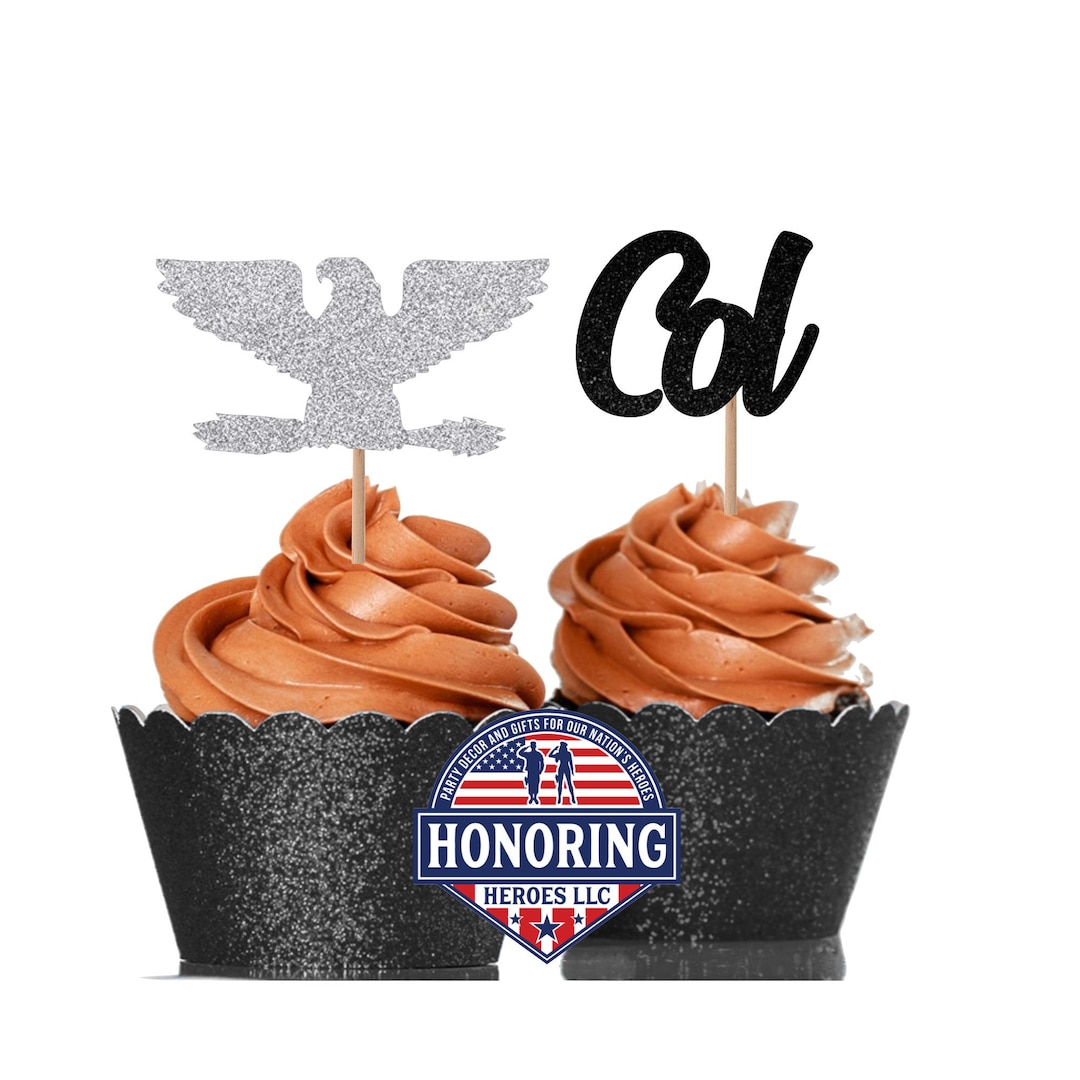 Colonel Emblem and Text Cupcake Toppers - Etsy