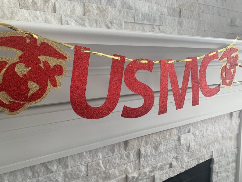 USMC Banner With Cutout Lettering NO SHED! - Etsy
