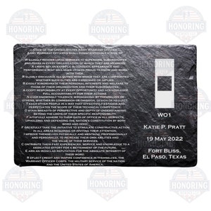 ARMY Personalized Warrant Officer Creed Engraved Slate Plate - Etsy