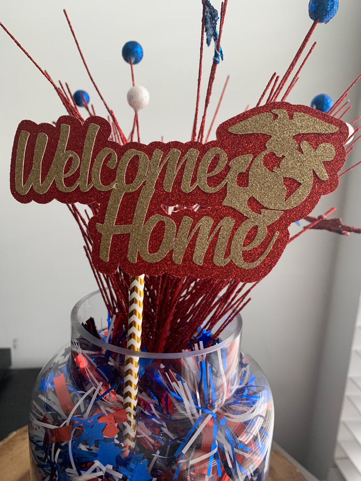 USMC Welcome Home Cake Topper. Marine Corp Welcome Home - Etsy