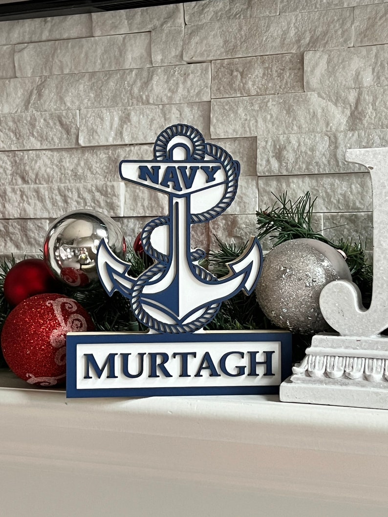 NAVY Self Standing Name Plate - Etsy