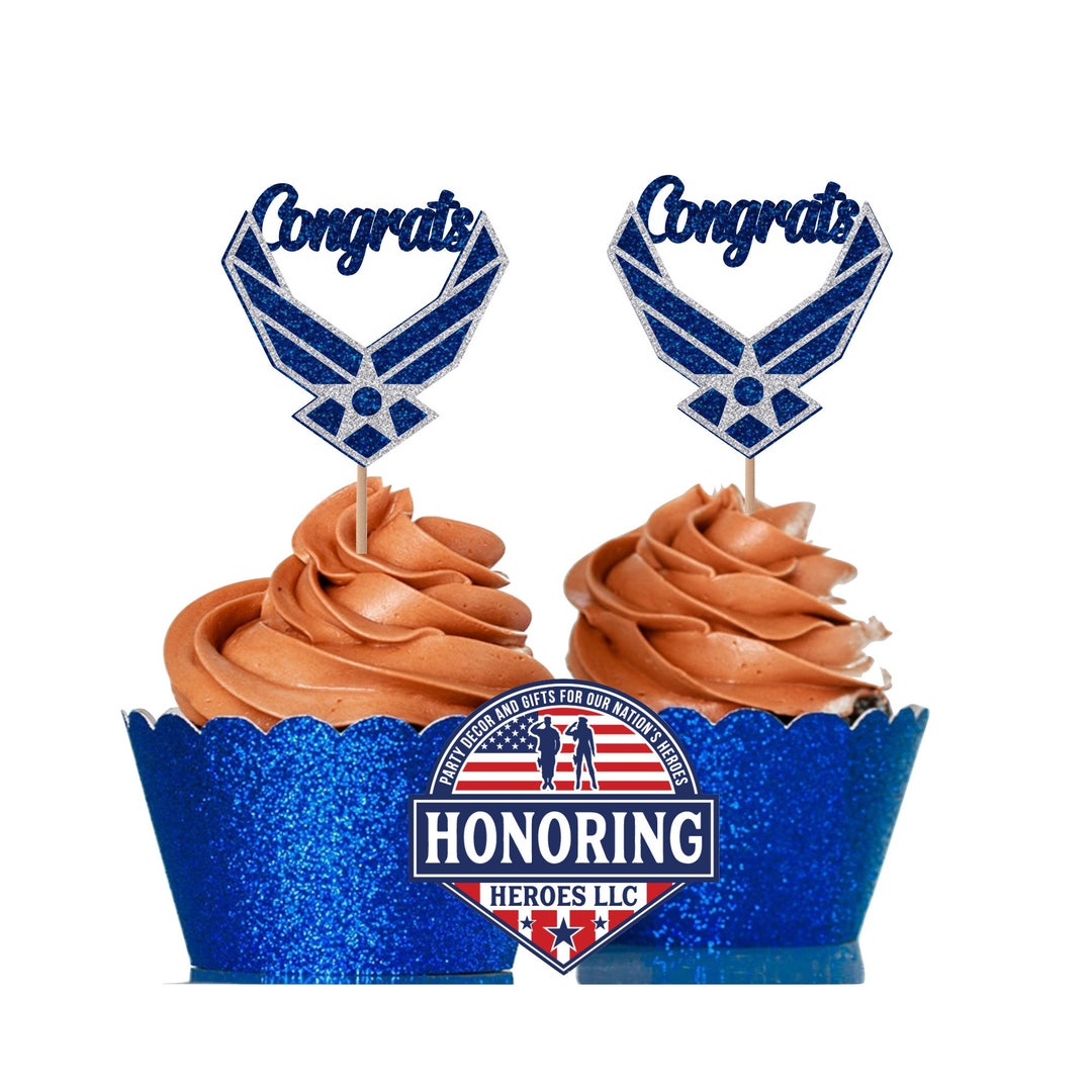 Air Force Congrats Wing Cupcake Topper - Etsy