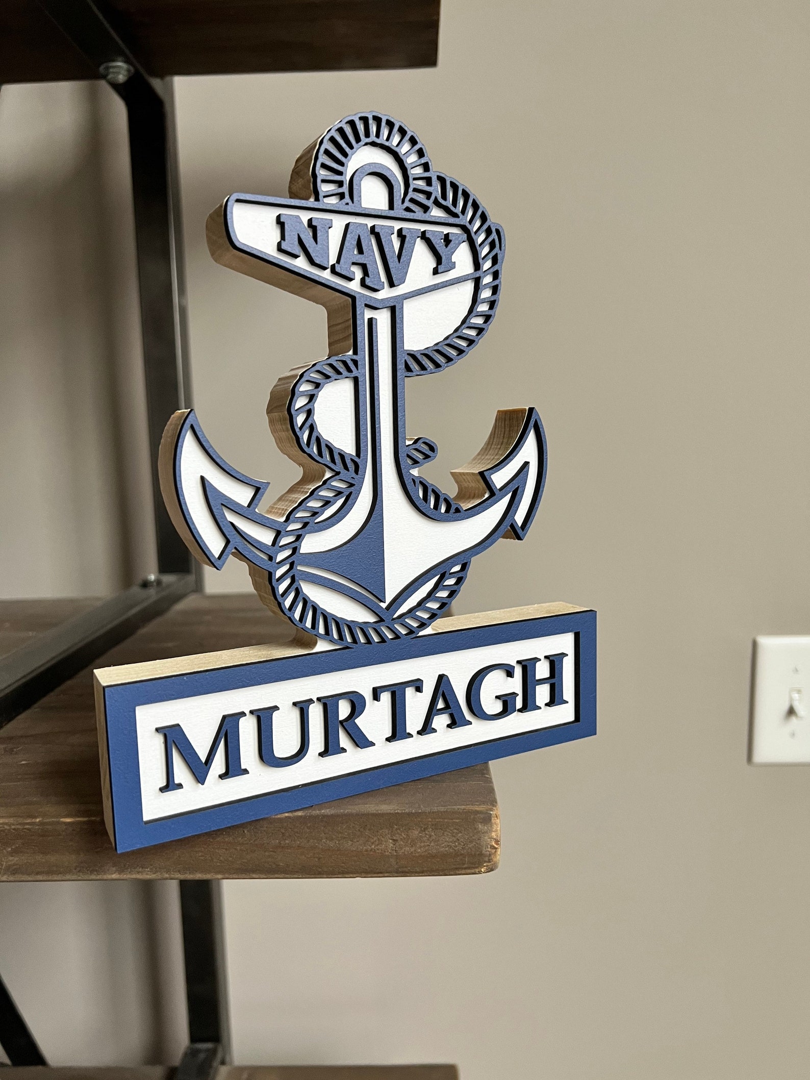 NAVY Self Standing Name Plate - Etsy