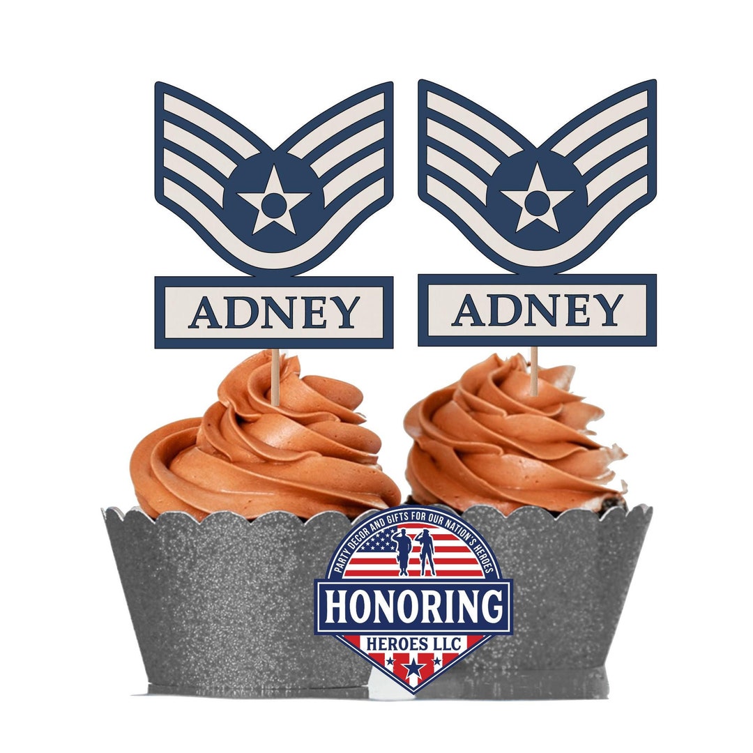 Custom Air Force Enlisted Rank Cupcake Toppers. Perfect for USAF ...