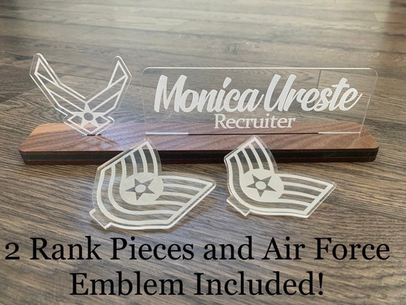 Air Force Interchangable Name Plate and Rank. Perfect Addition - Etsy