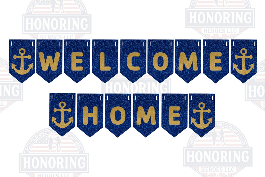 Navy Welcome Home Banner - Etsy