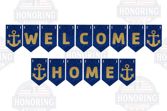 Navy Welcome Home Banner - Etsy
