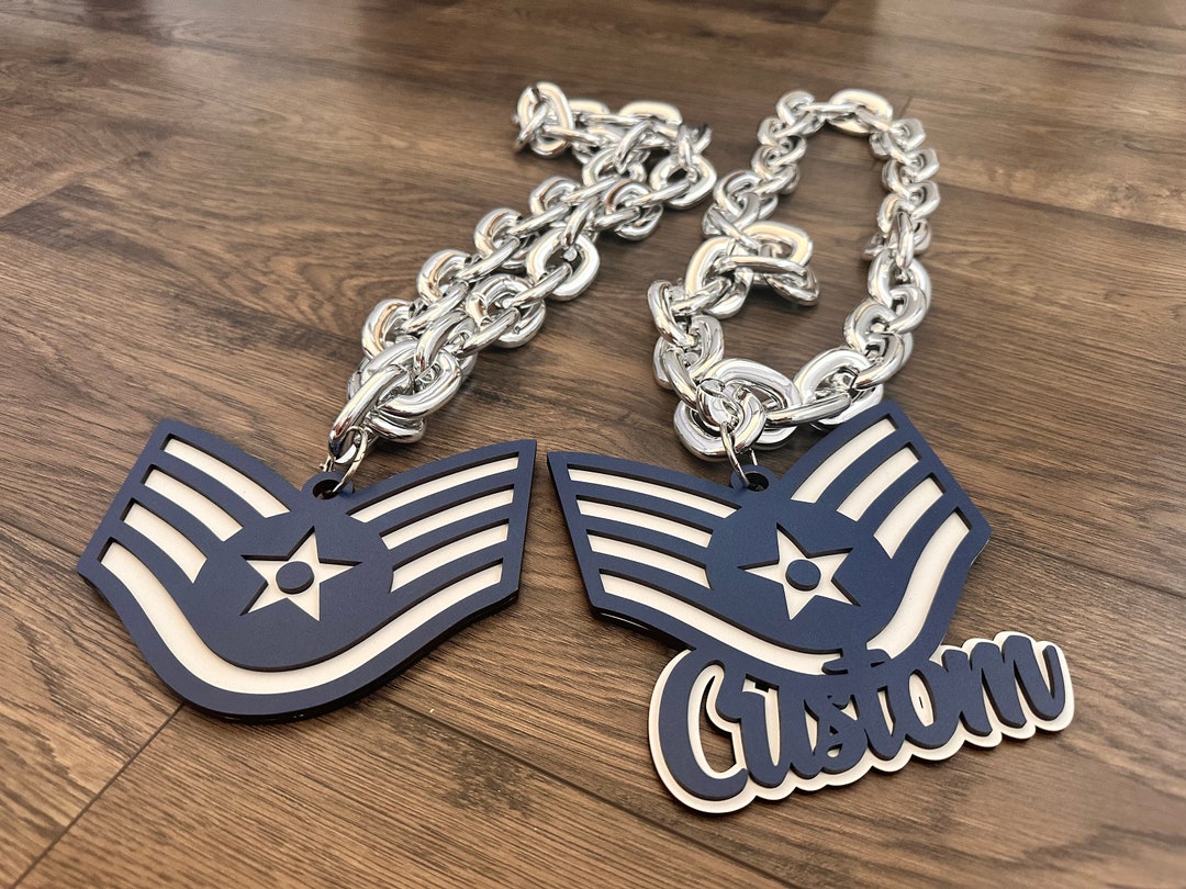 Customizable Air Force Rank Light-up Necklace - USAF Promotion Gift - Etsy