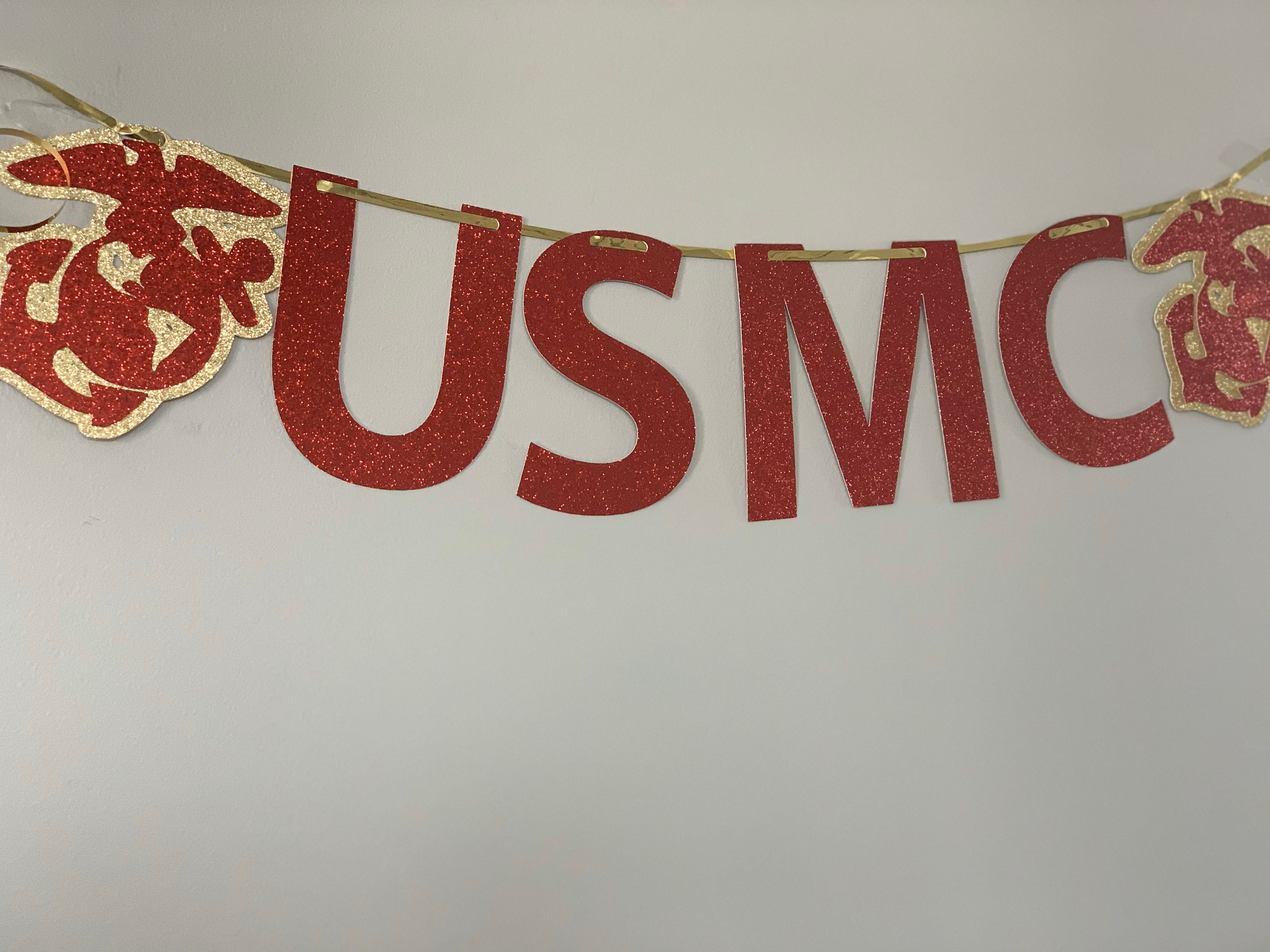 USMC Banner With Cutout Lettering NO SHED! - Etsy