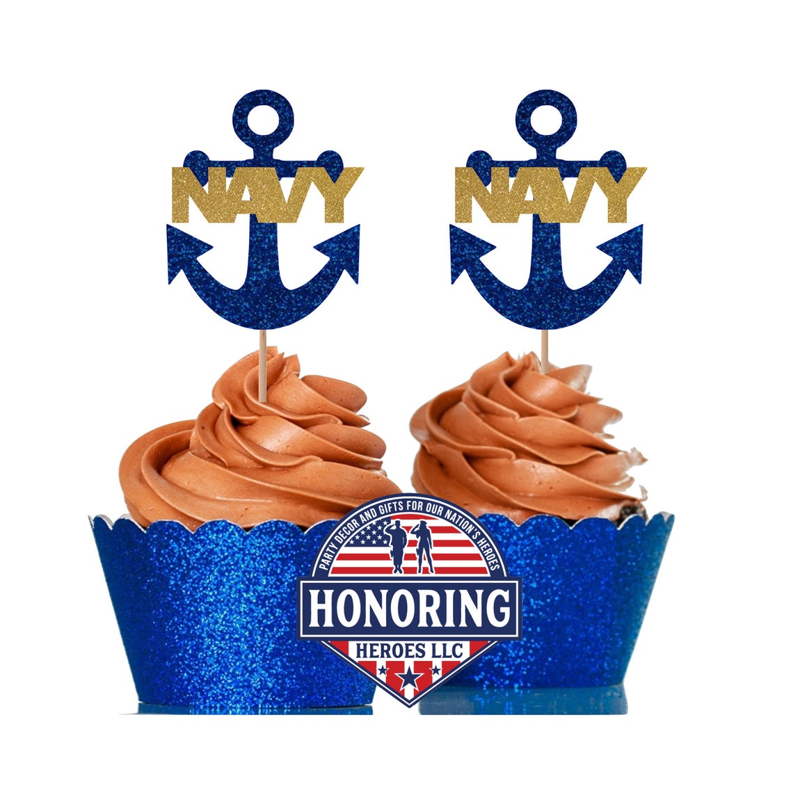 NAVY Anchor Cupcake Topper. USN Cupcake Topper Perfect for Any - Etsy