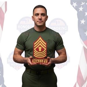 USMC Marine Corp Enlisted Rank Standing Name Plate - Military Promotion ...