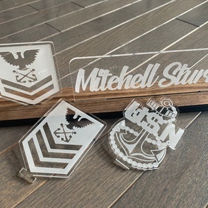 Navy Interchangable Name Plate and Rank. Perfect Addition to Any NAVY ...