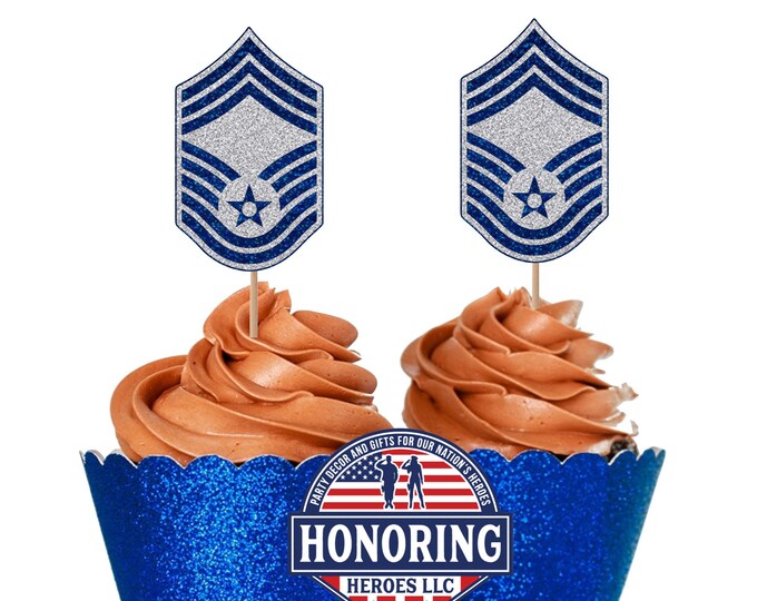 Air Force Enlisted Rank Emblem and Text Cupcake Toppers - Etsy