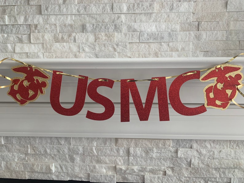 USMC Banner With Cutout Lettering - Etsy