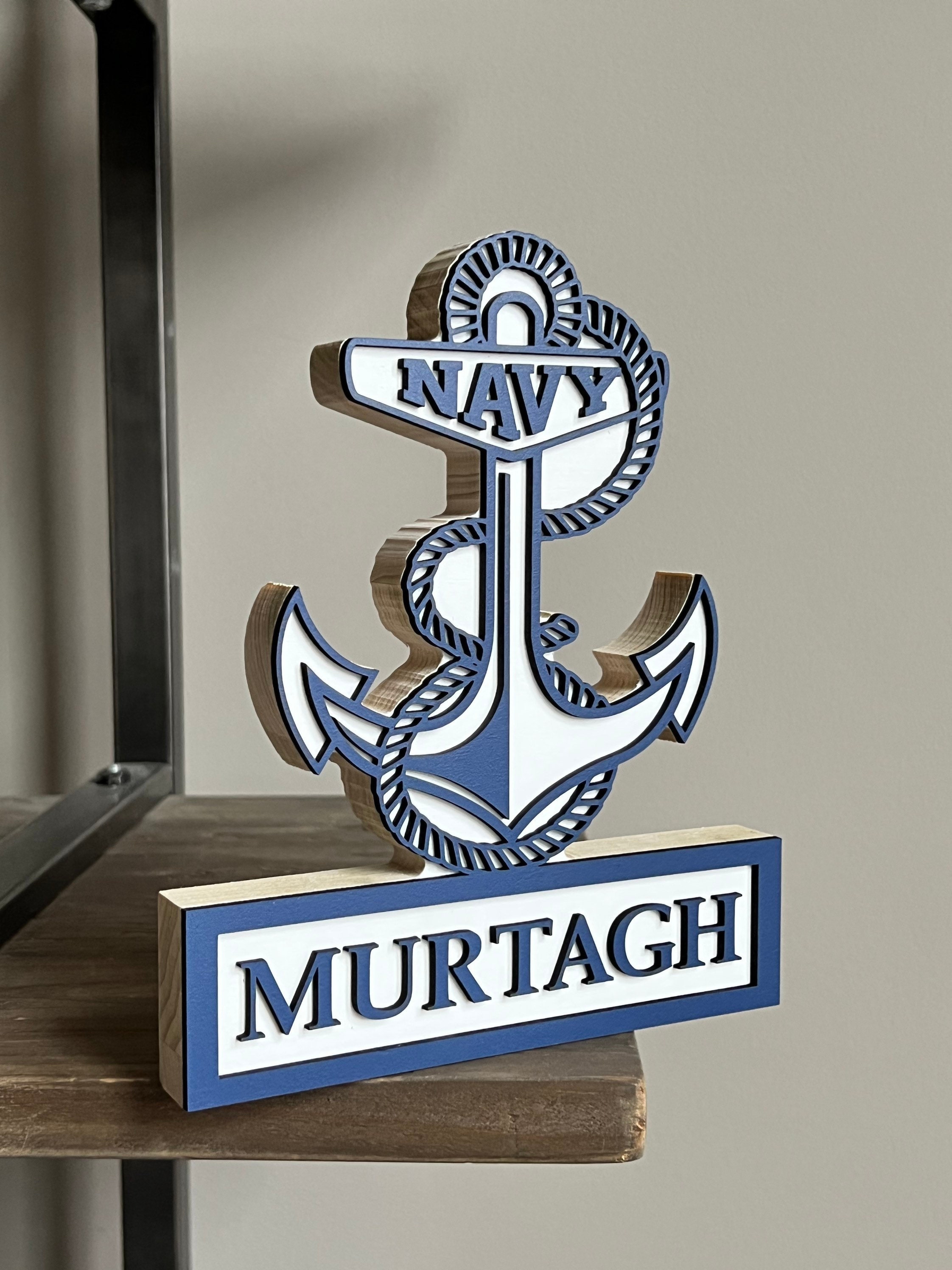 NAVY Self Standing Name Plate - Etsy