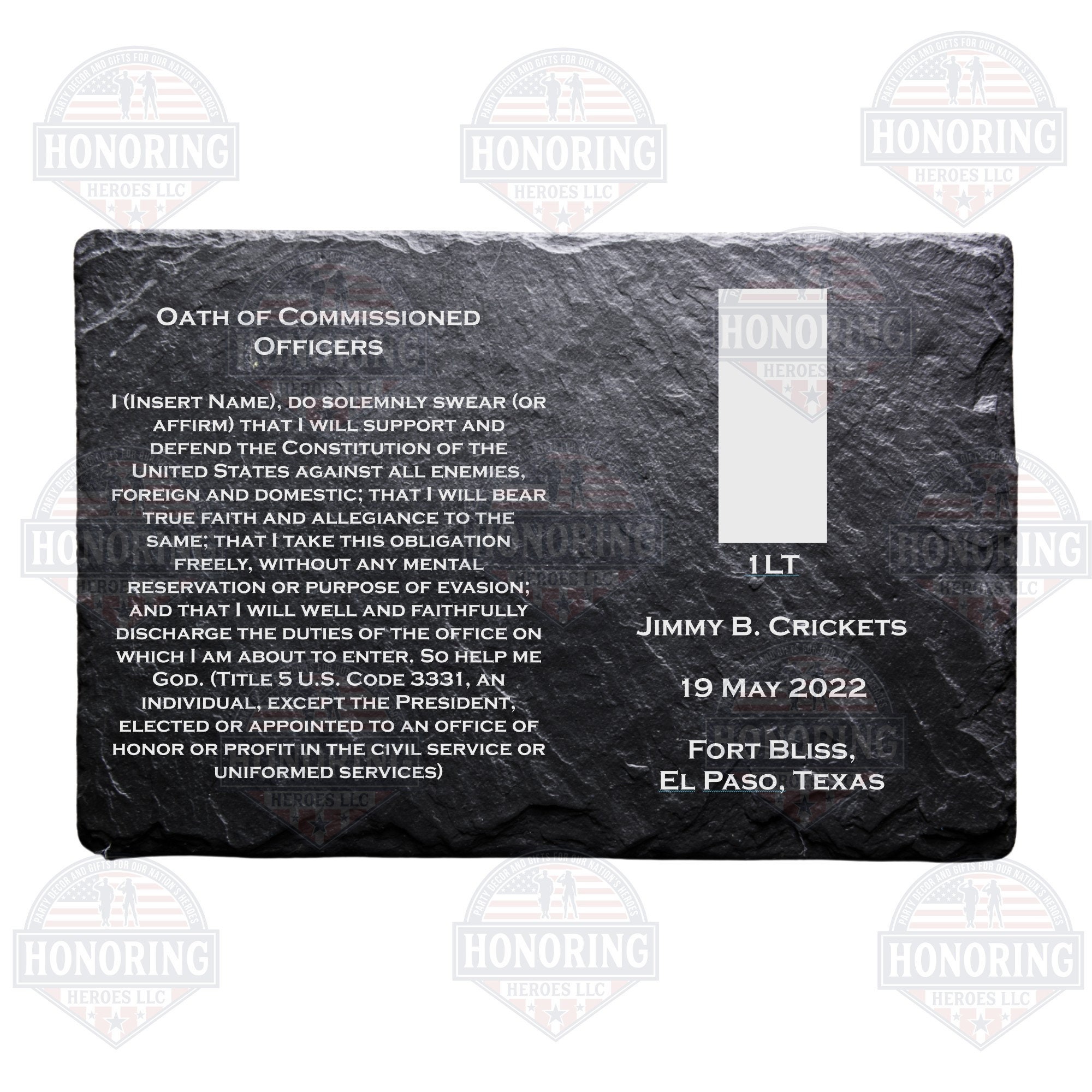 ARMY Personalized Officers Creed Engraved Slate Plate - Etsy