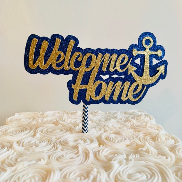 Navy Cake Topper - Etsy