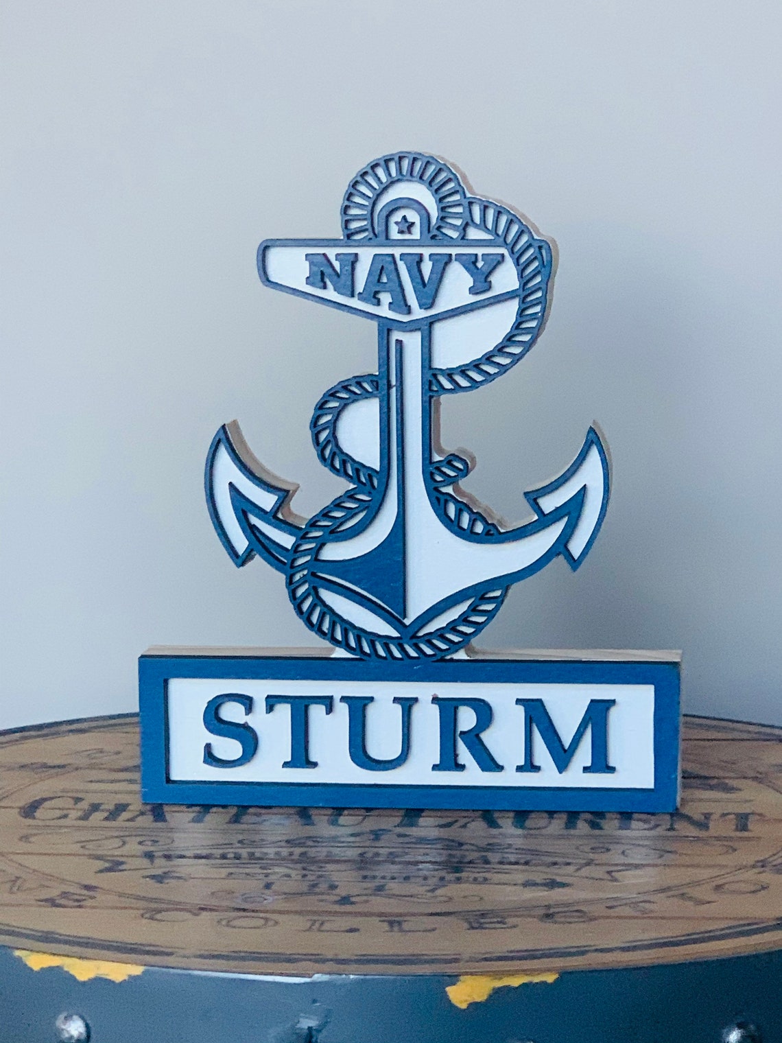 NAVY Self Standing Name Plate - Etsy