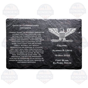 ARMY Personalized Officers Creed Engraved Slate Plate - Etsy