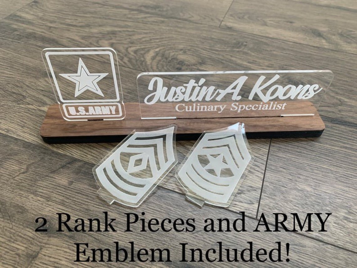 ARMY Interchangeable Name Plate. USA Desk Name Plate - Etsy