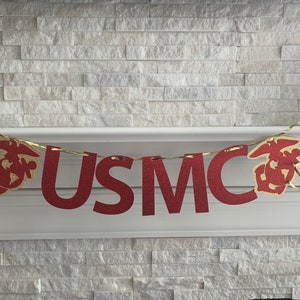 USMC Banner With Cutout Lettering - Etsy