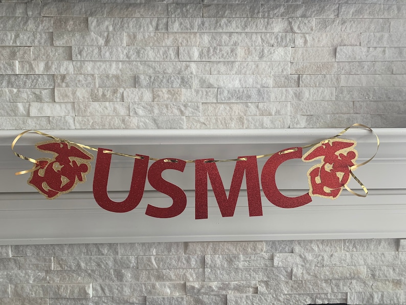 USMC Banner With Cutout Lettering - Etsy