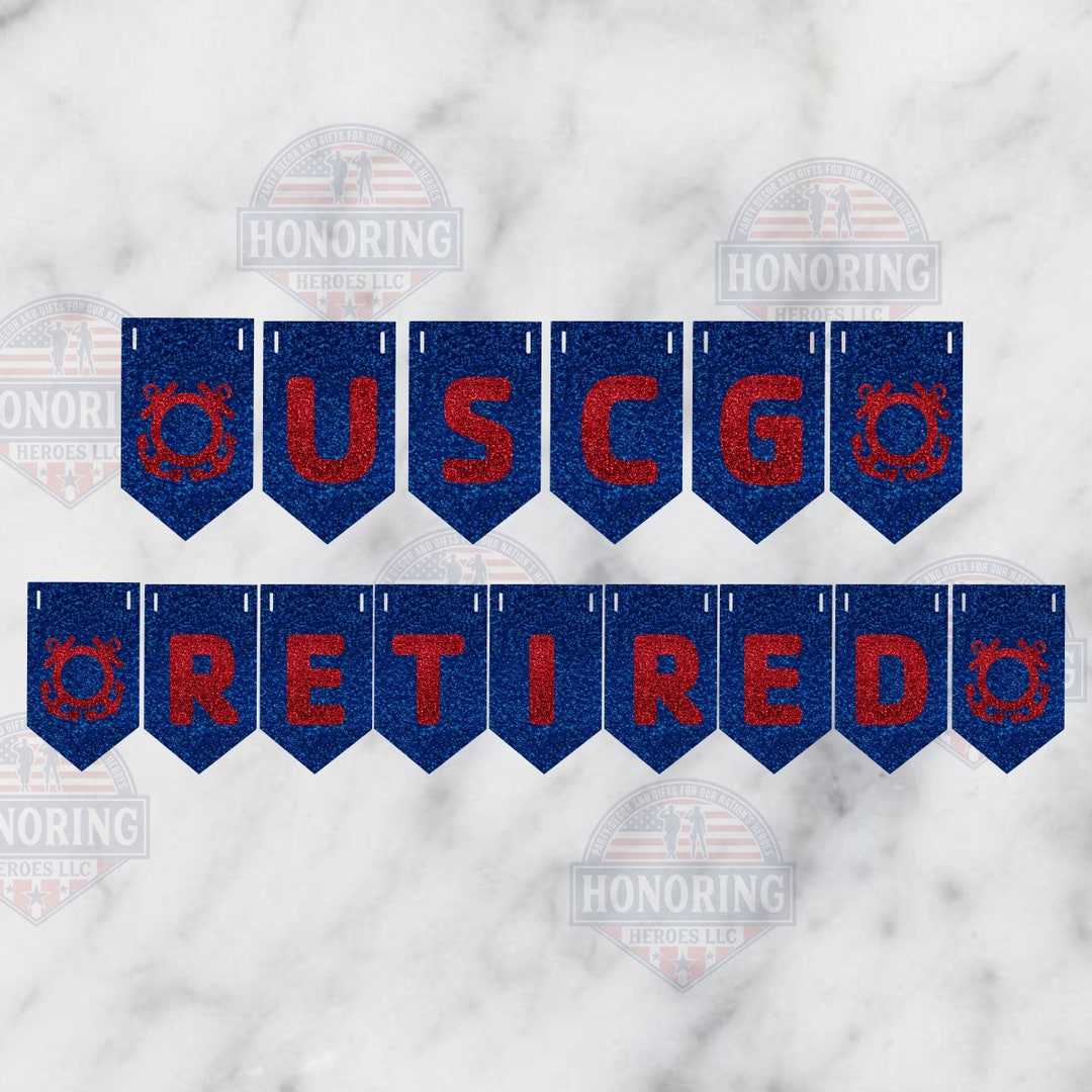 USCG Retired Banner - Etsy