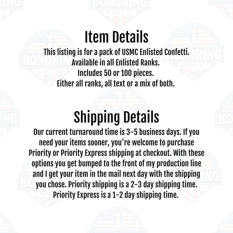 USMC Enlisted Rank Glitter Confetti - Marine Corps Promotion Decor NO ...