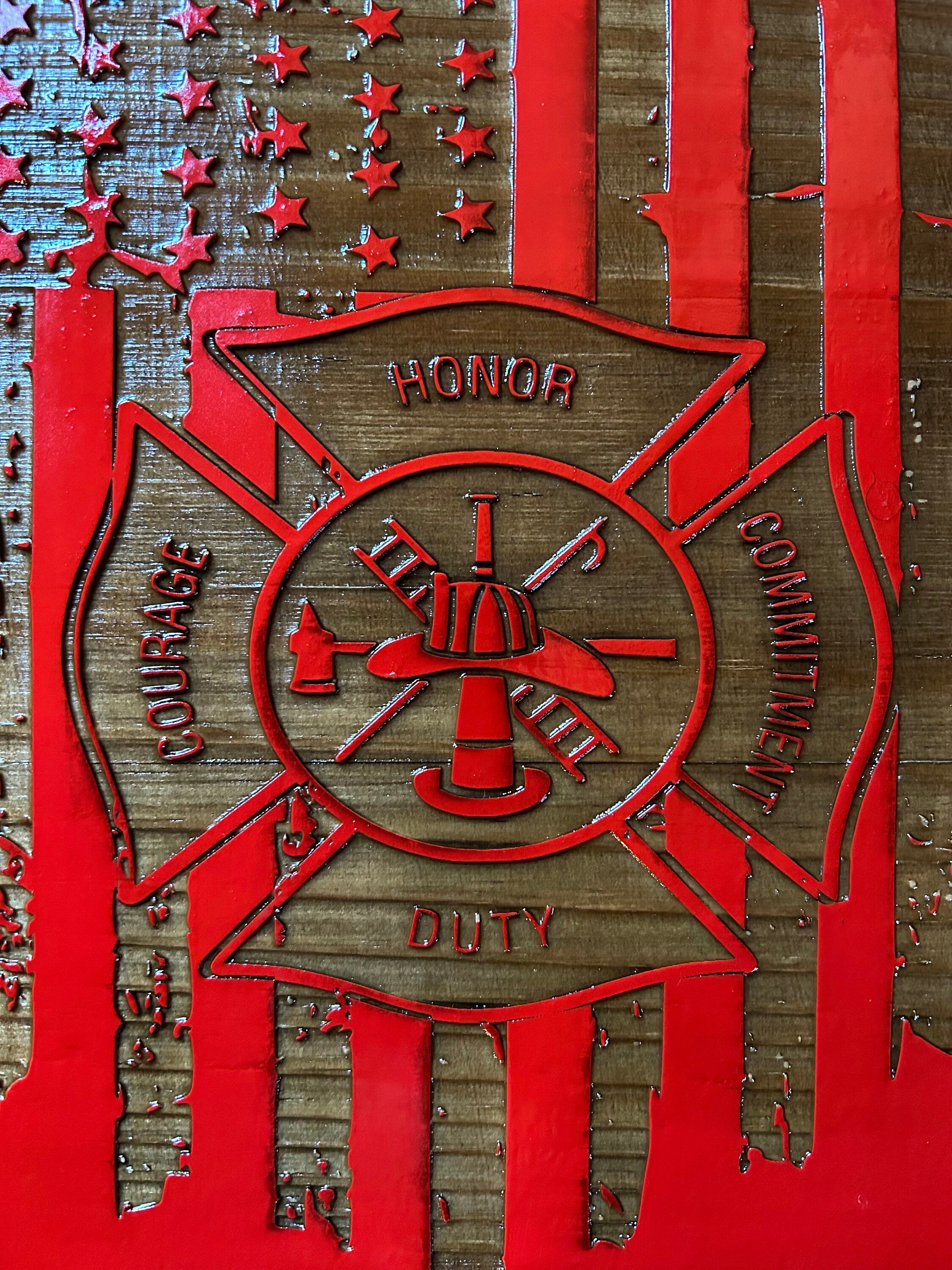 Firefighter Logo Laser Engraved Sign - Etsy