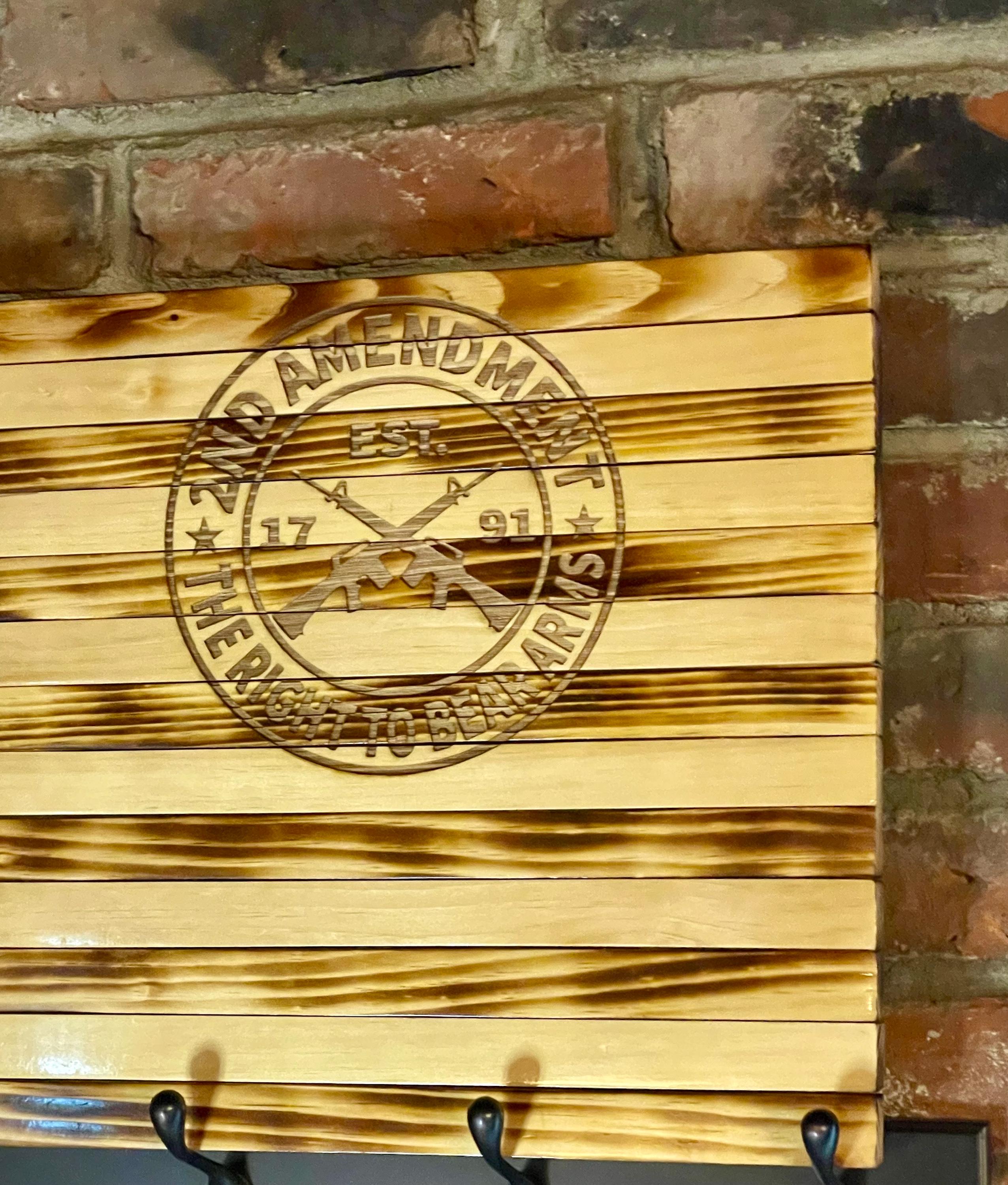 2nd Amendment Wood Burned American Flag, Laser Engraved Flag, Rustic ...