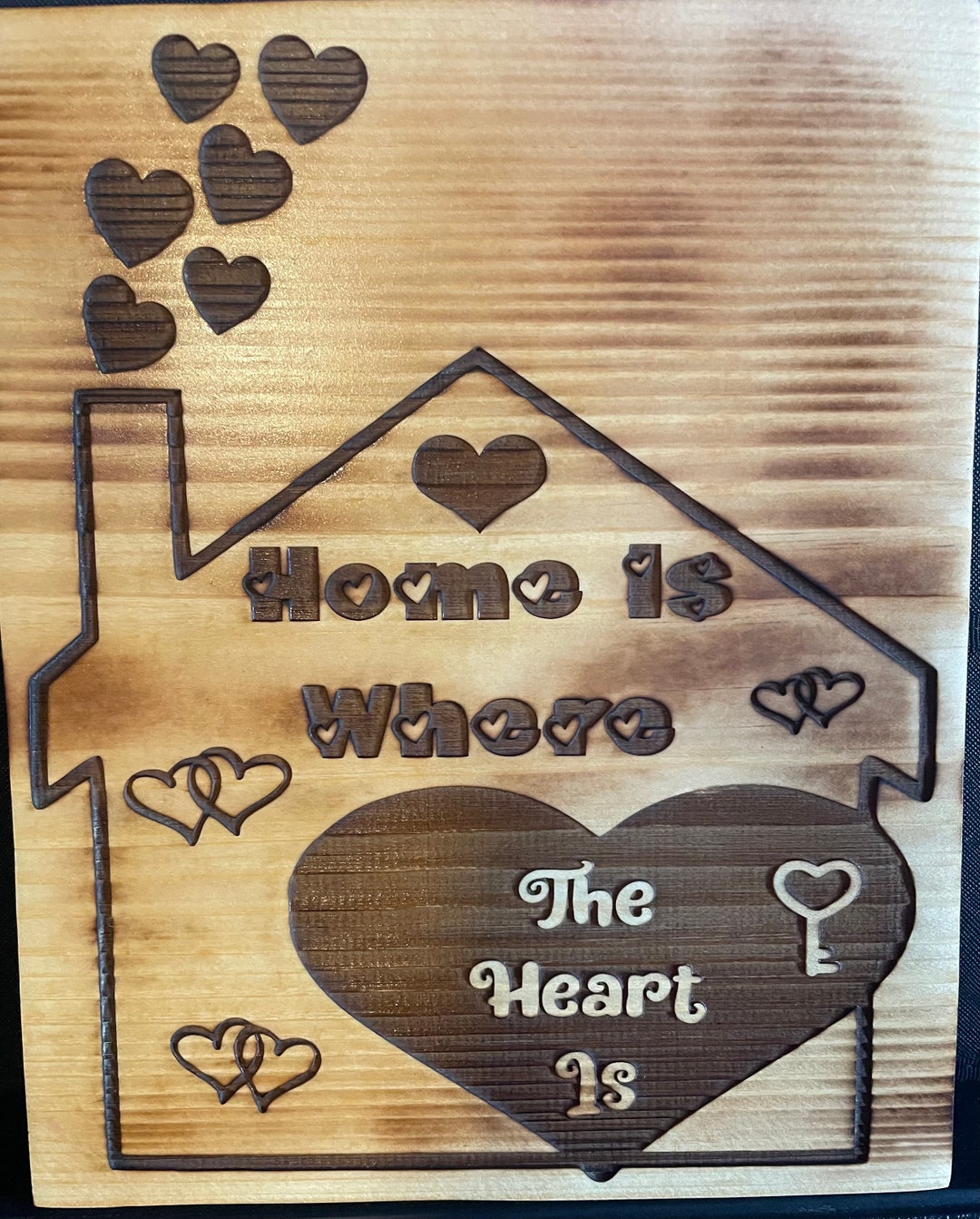 Home is Where the Heart is Sign, Laser Engraved Sign, for the Home Sign ...