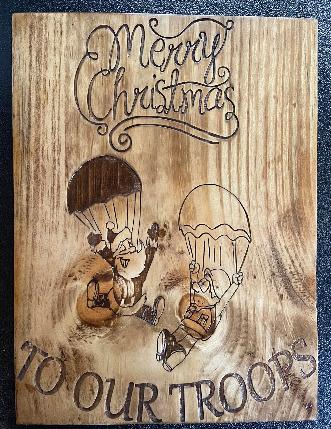 Merry Christmas to Our Troops Sign, Laser Engraved Sign, Holiday Sign ...