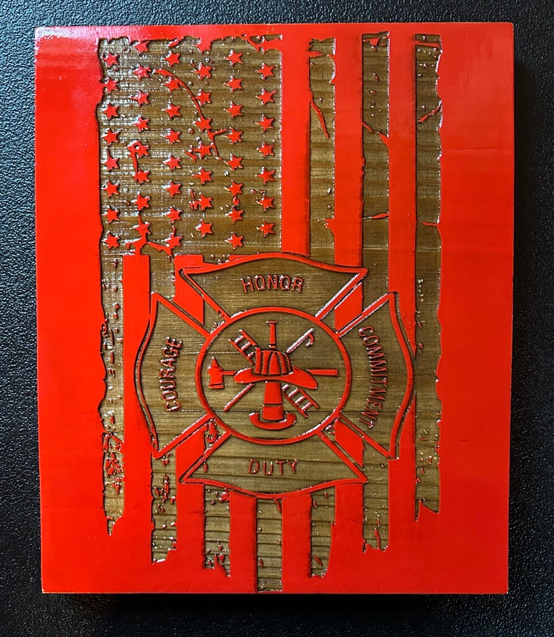 Firefighter Logo Laser Engraved Sign - Etsy