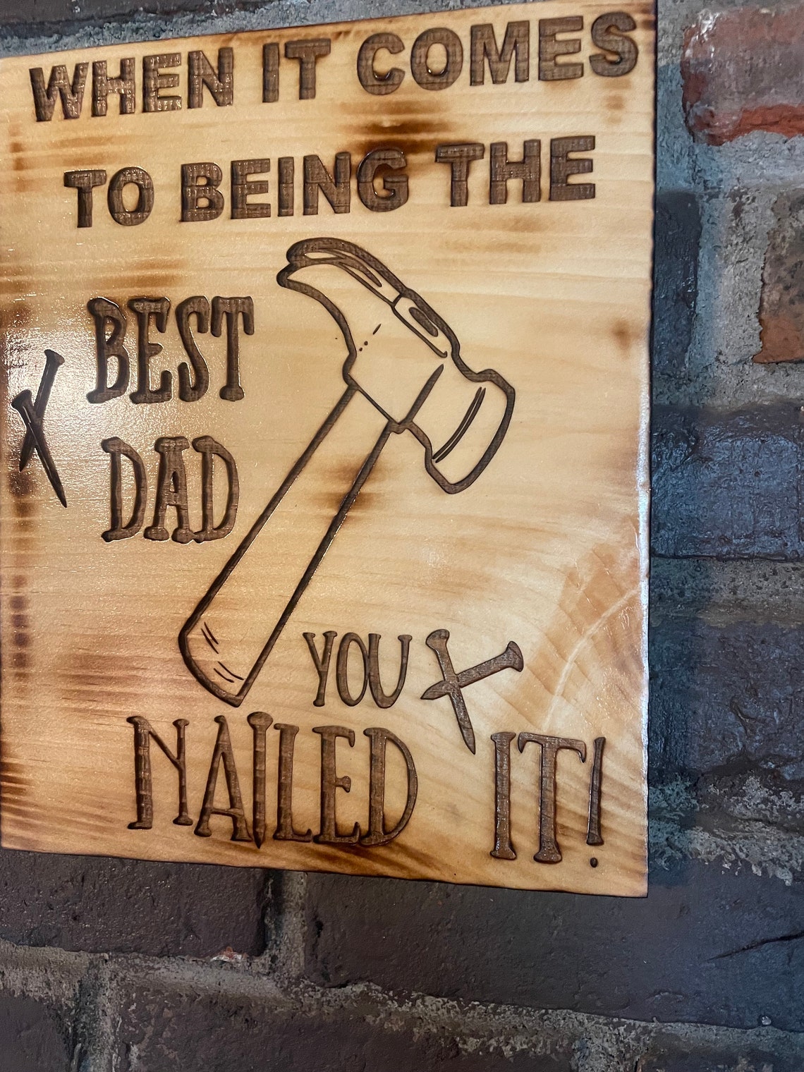 Wooden Sign for Dad, Wood Burned Laser Engraved Sign, Father's Day Gift ...