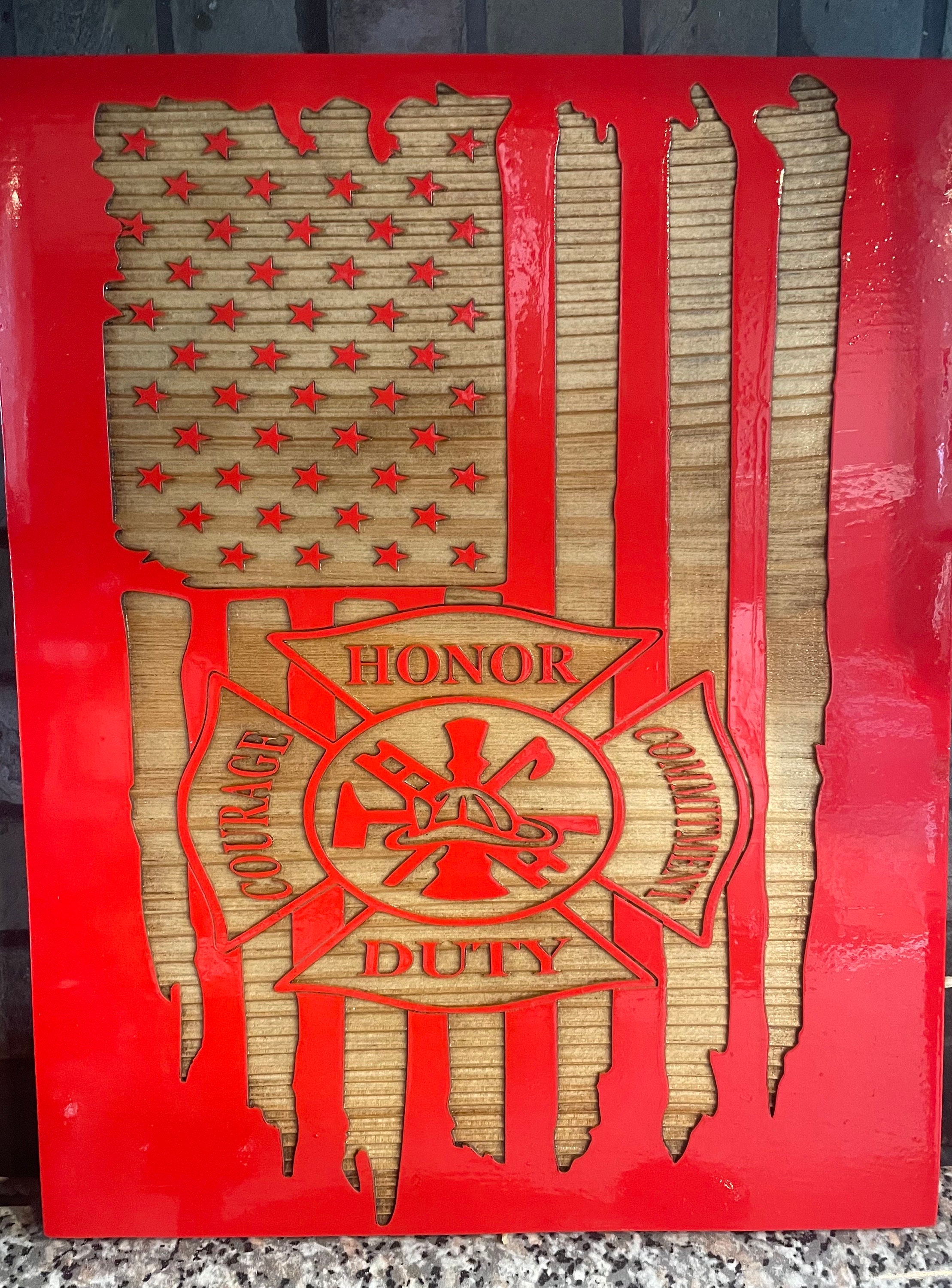 Firefighter Logo Laser Engraved Sign - Etsy