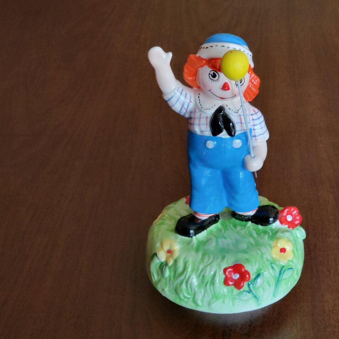 Vintage Schmid 1974 Raggedy Andy Rotating Music Box Figurine - Etsy