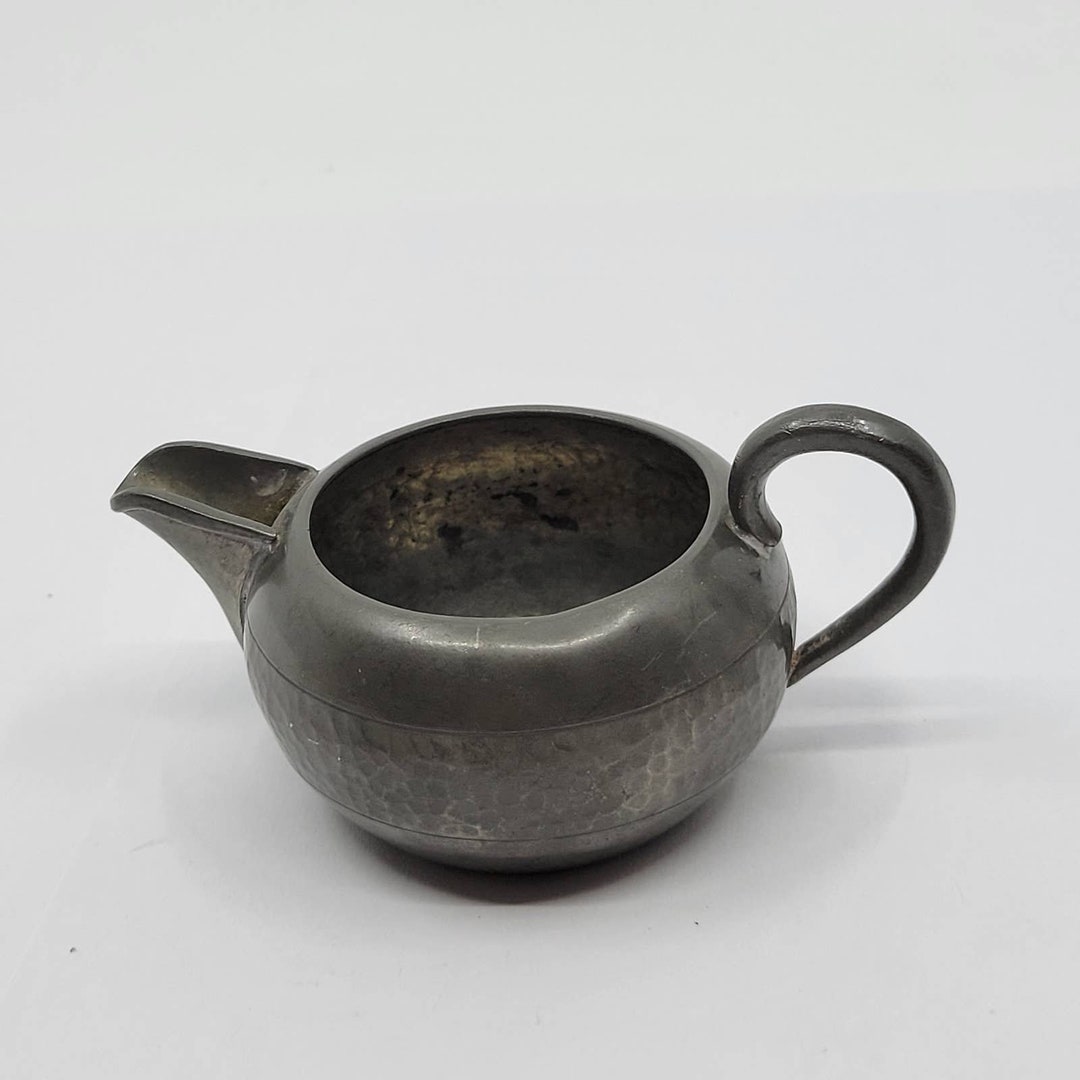 Vintage Denton English Leadless Pewter Miniature Creamer Hammered - Etsy
