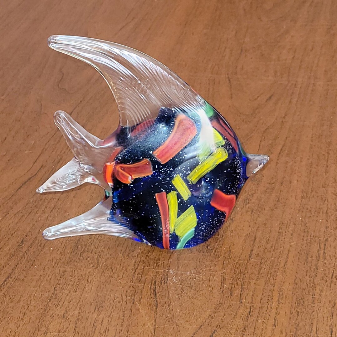 Art Blown Glass Tropical Fish Paperweight Figurine Sculpture - Etsy