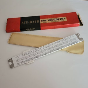 Vintage ACU. Math No. 600 Basic Trig Mathematics Slide Ruler Sheath USA ...
