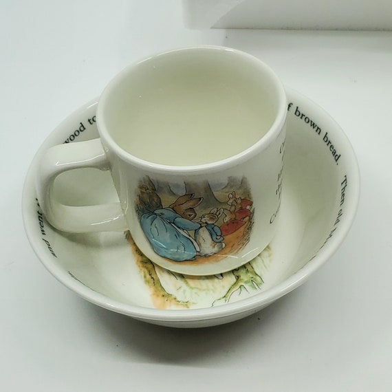 1991 Peter Rabbit 2 Piece Set Bowl & Mug by Wedgwood New In Box Kitchen ...