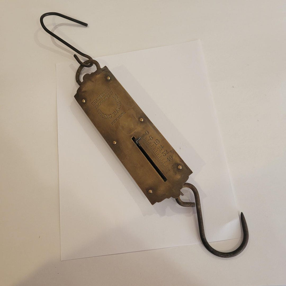 Vintage Chatillon’s Improved Spring Balance Scale Brass 50 Lb New York ...