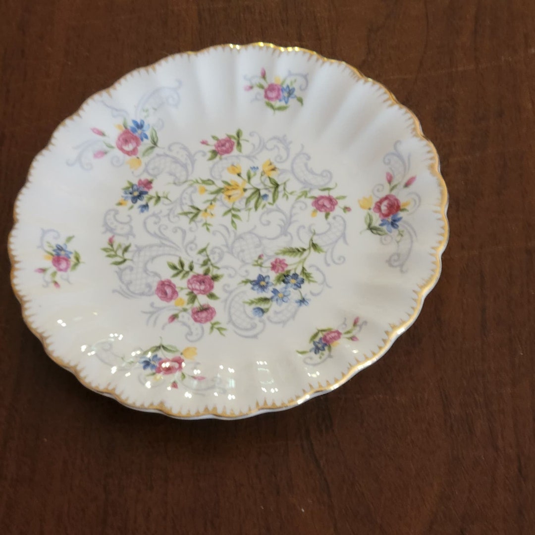 Vintage Limoges USA Jennie Lind Scalloped Floral 22K Gold Dessert Plate ...
