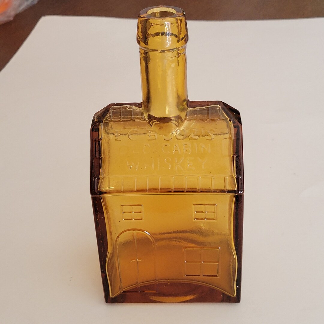 Vintage EC Booz's Old Cabin Whiskey Amber Glass EMPTY Bottle ...
